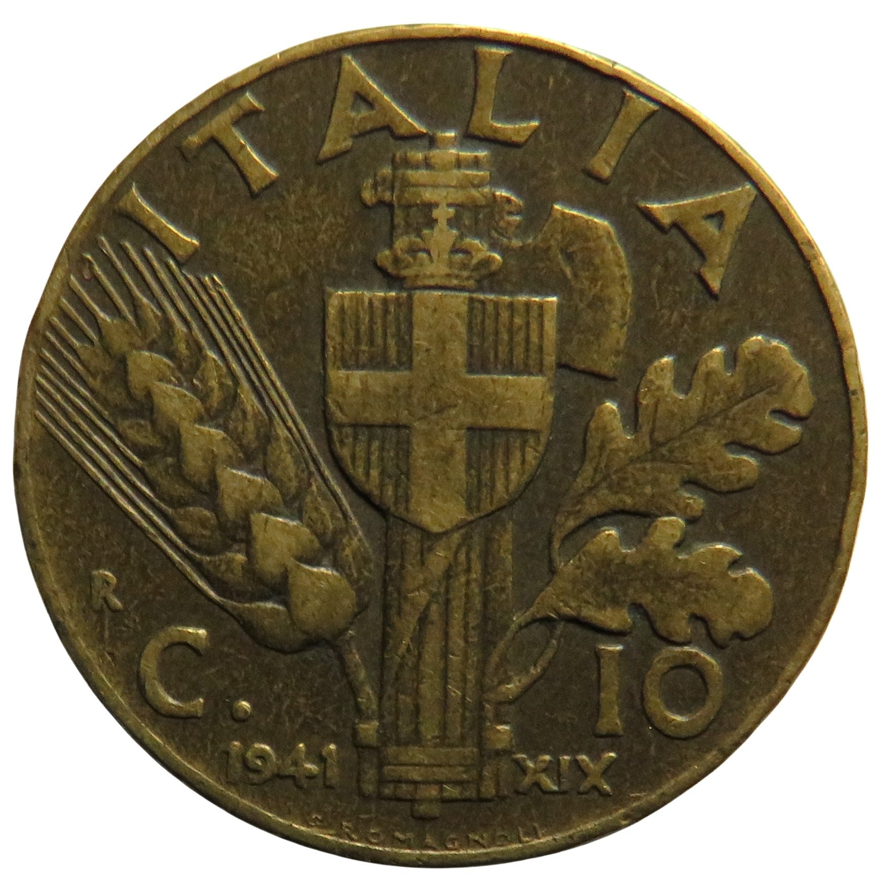 1941 Italy 10 Centesimi Coin – J.W.B Coins & Collectables